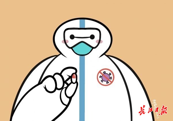 让援汉医疗队感受武汉的美好,他将武汉风景画在胸前 武汉 新闻中心 长江网 Cjn Cn